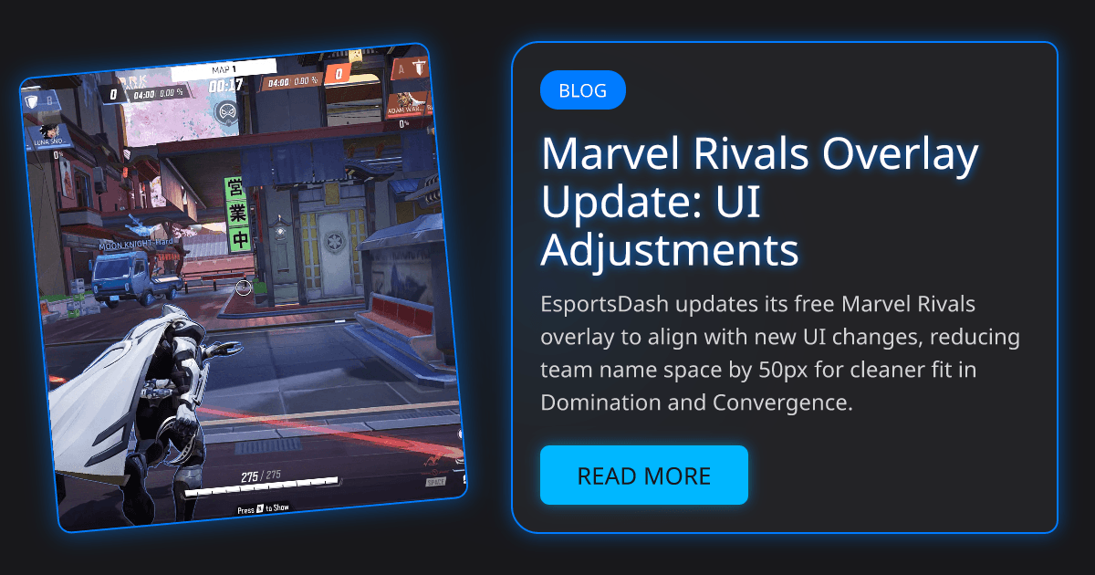 Marvel Rivals Overlay Update: UI Adjustments | EsportsDash Blog